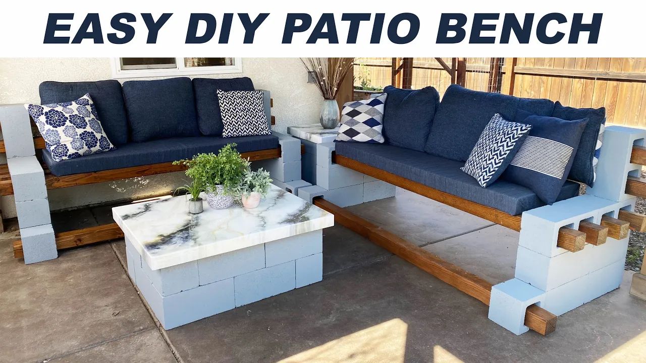 Easy modern cinderblock bench you can build today!