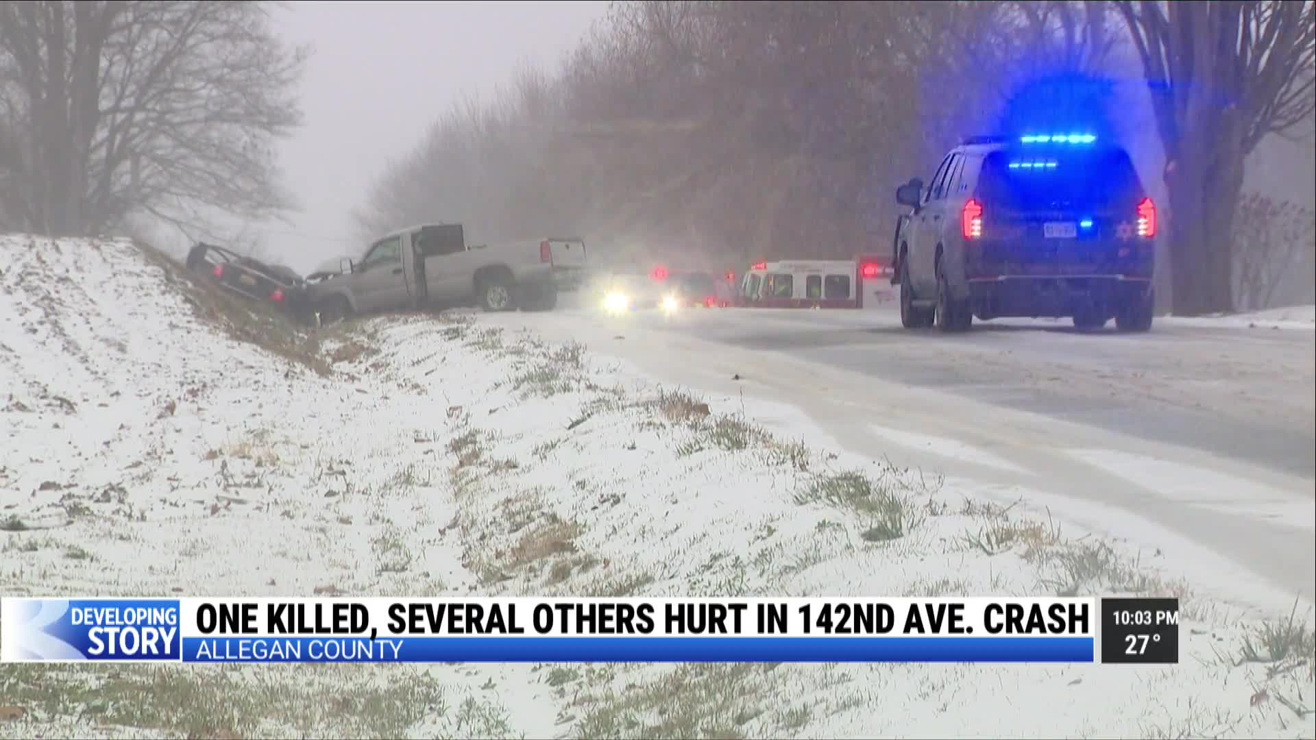 1 dead, 4 injured in Allegan County crash on Thanksgiving