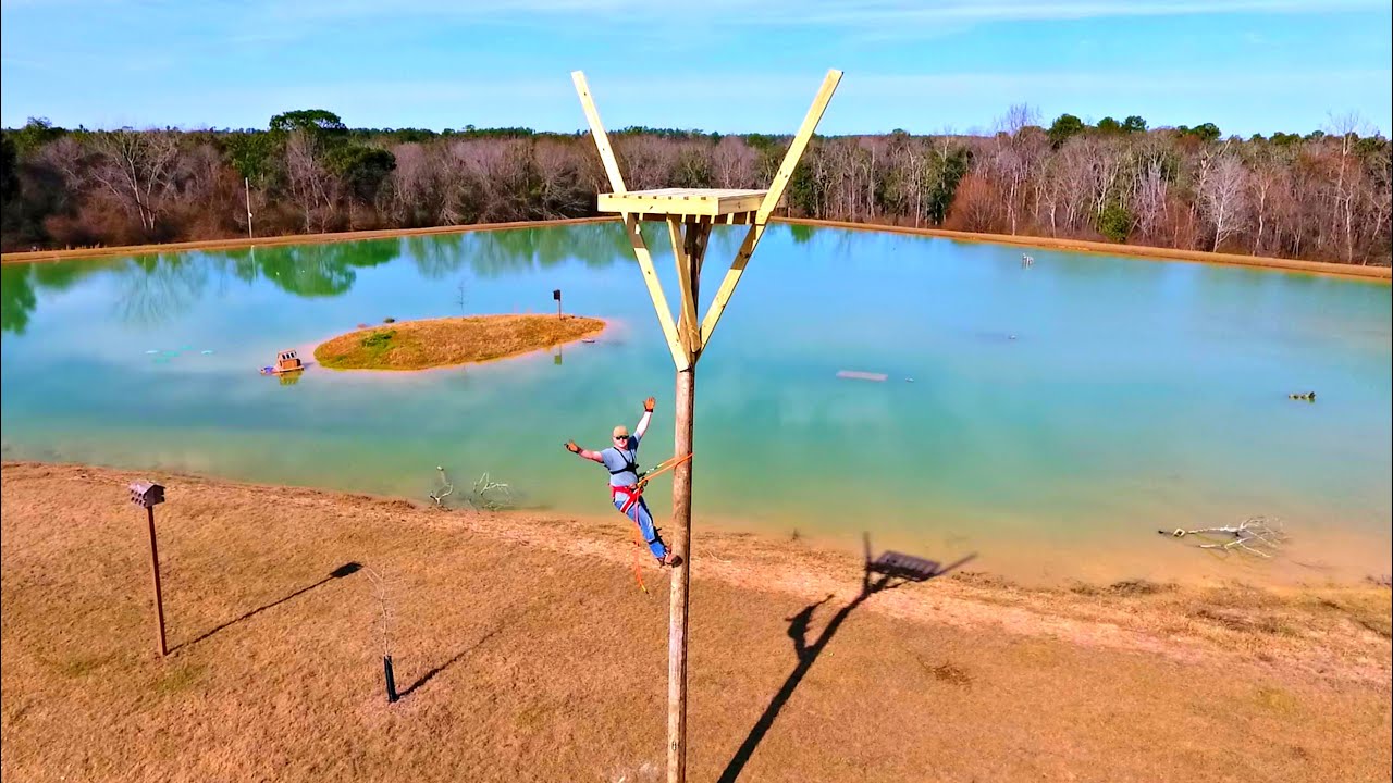 Building an eagle nest at the 5 acre pond!