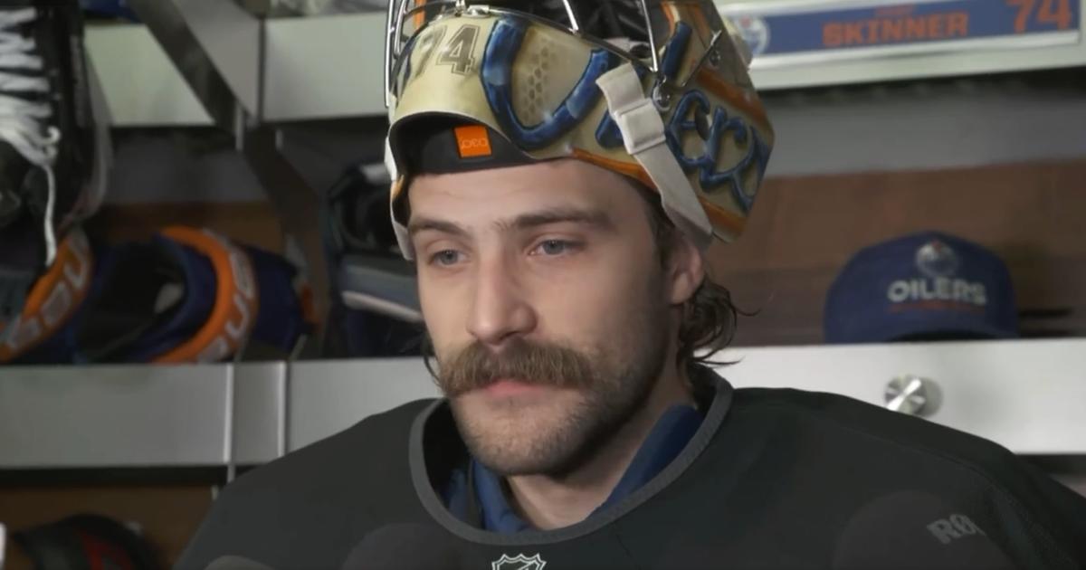 Reporters confront Stuart Skinner about the Oilers making a goalie trade