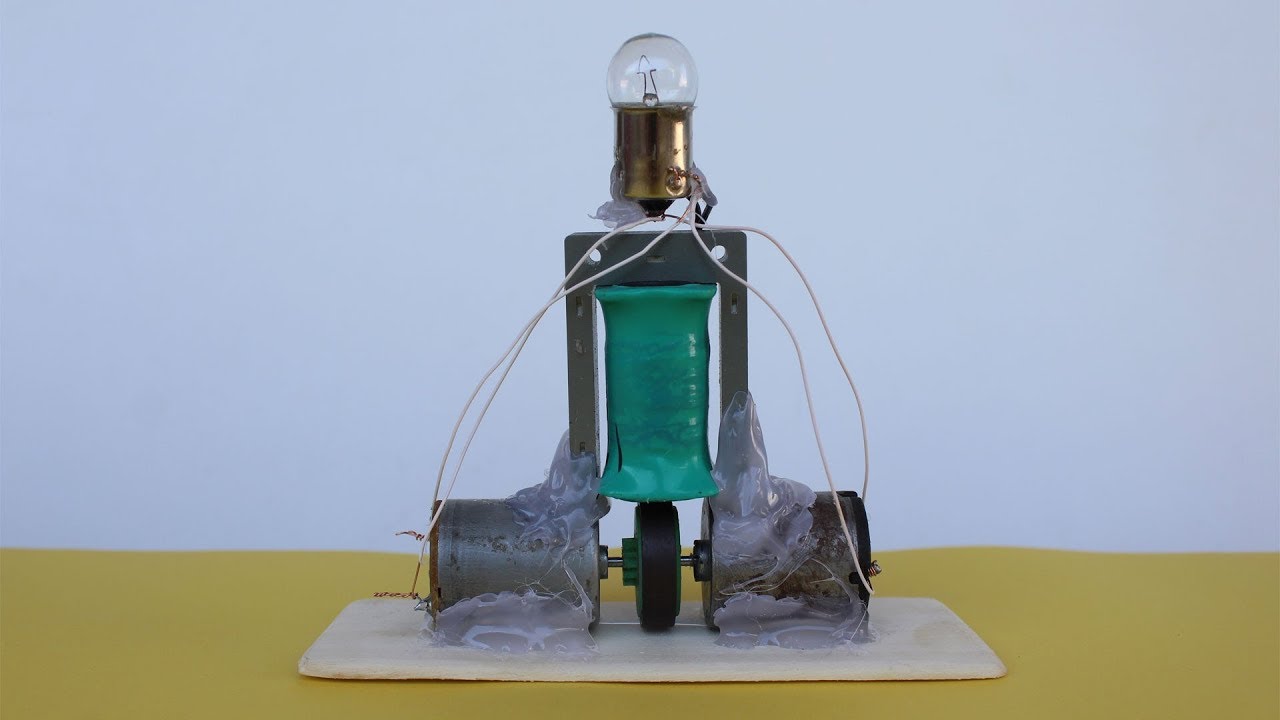 How to make a free energy light bulb using DC motor