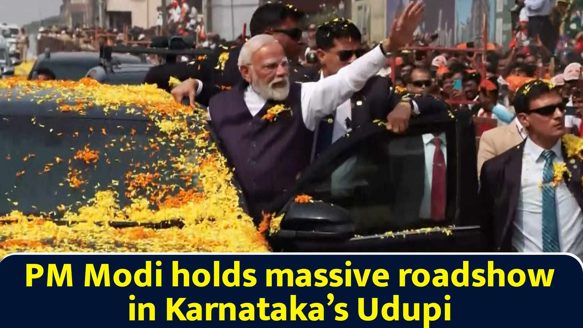 PM Modi holds massive roadshow in Karnataka’s Udupi