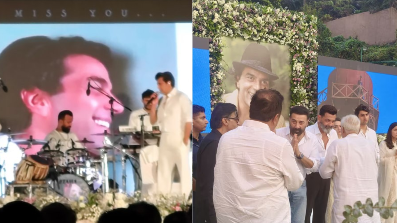 Dharmendra’s prayer meet: Sonu Nigam pays soulful tribute, singers ...