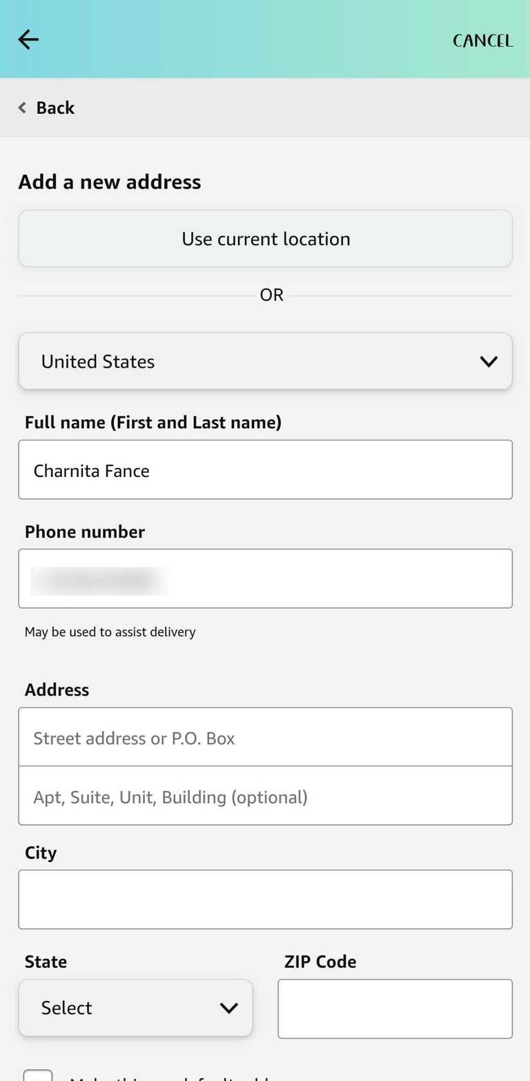 How to change the shipping address on an Amazon order