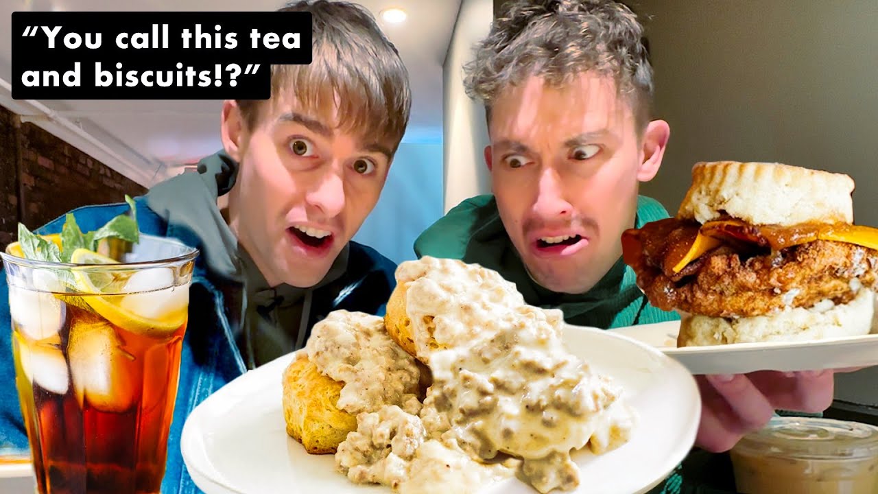 Two Brits try Southern biscuits and gravy for the first time!