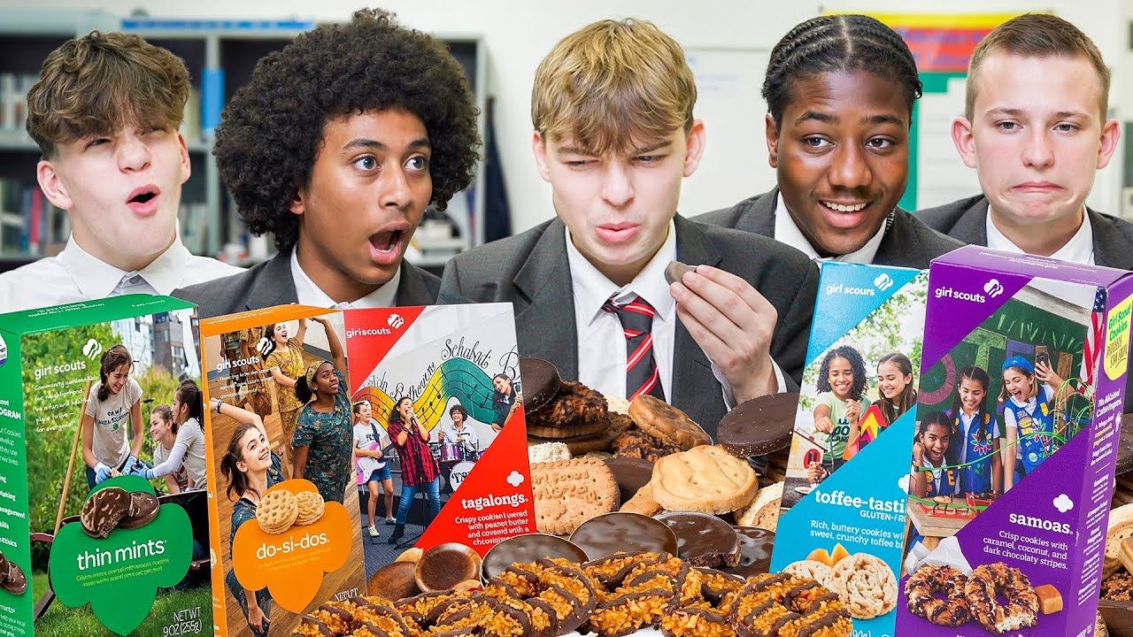 British Students Try American Girl Scout Cookies for the First Time! 🍪🇬🇧🇺🇸