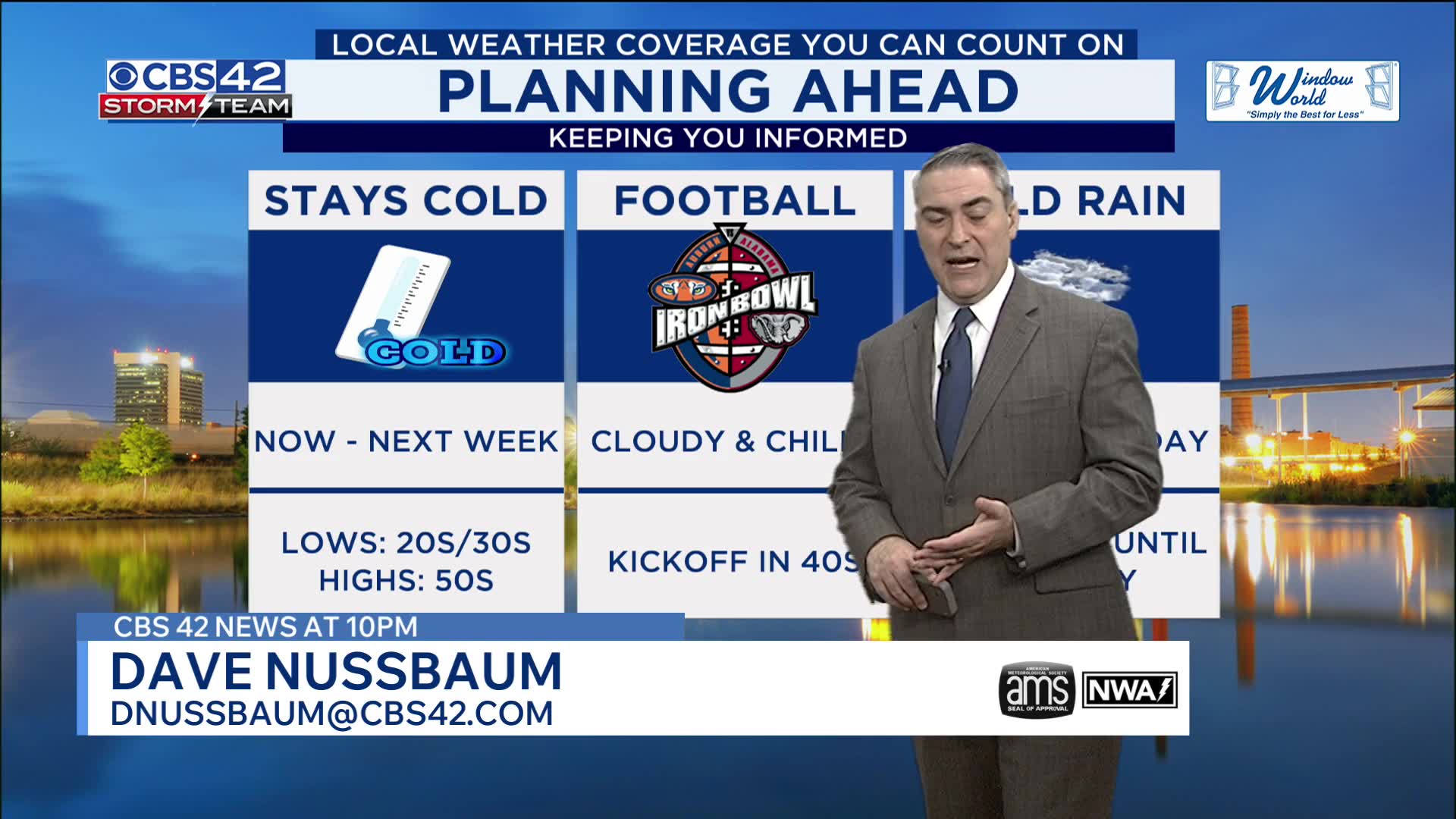 A Cold Black Friday, Chilly Iron Bowl, and Rainy Sunday - CBS42 News @ 10pm