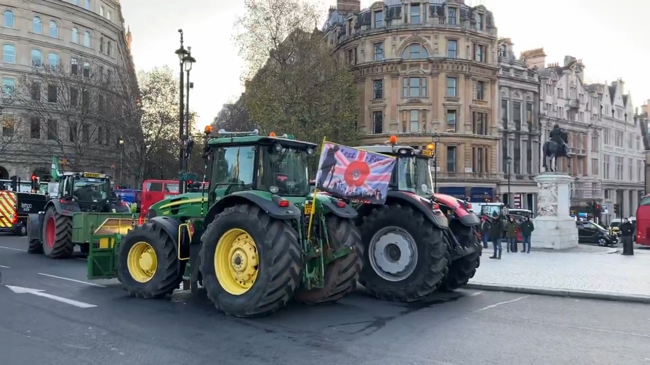 Farmers stage tractor protest against inheritance tax reforms in London, UK
