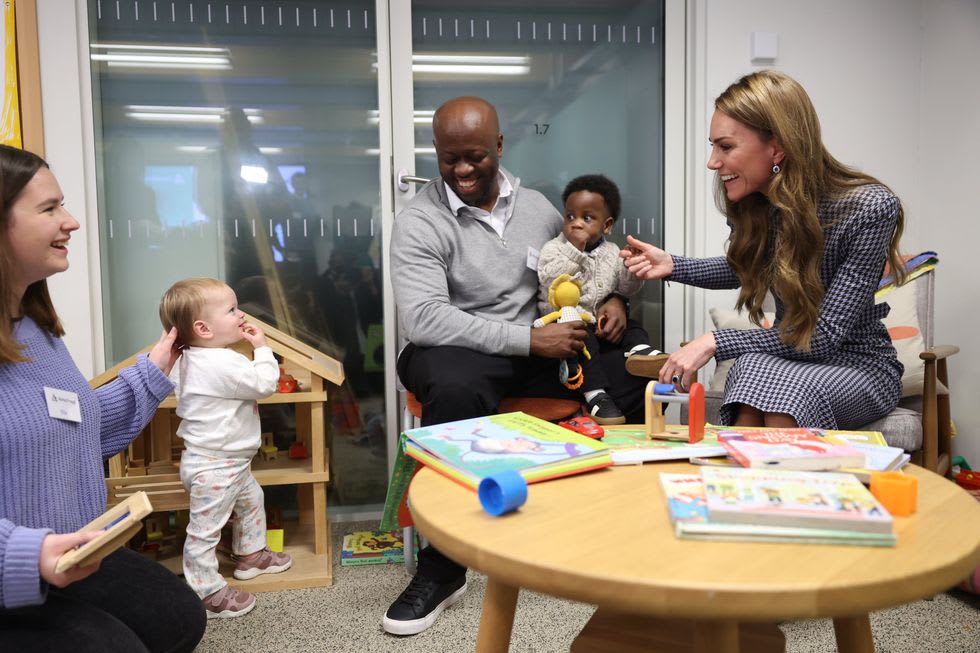 Baby hangs onto Princess Kate's finger in heartwarming moment