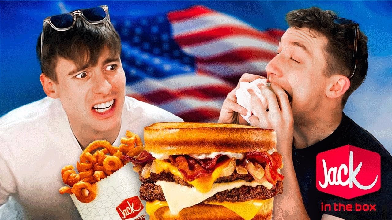 Two Brits try Jack in the Box for the first time!