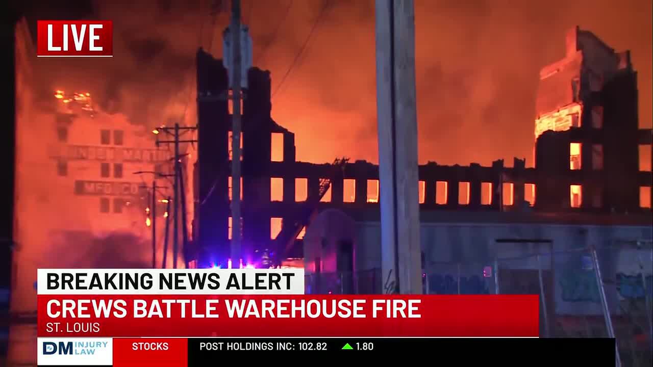 5 Alarm fire blazes in downtown St. Louis as multiple buildings catch fire
