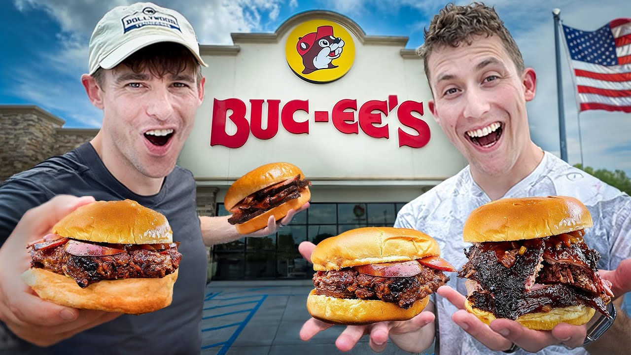 Two Brits try gas station BBQ in America!