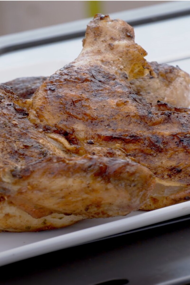 Pollo al mattone cotto alla griglia