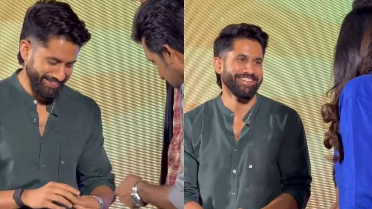 Naga Chaitanya’s funny stage moment breaks the internet; ‘Vrushakarma ...