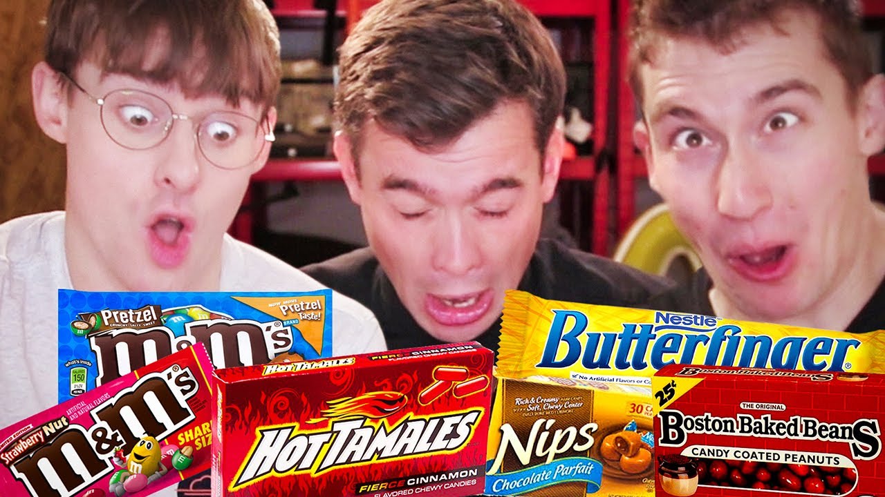 British guys hilariously try American candy for the first time! (M&Ms ...