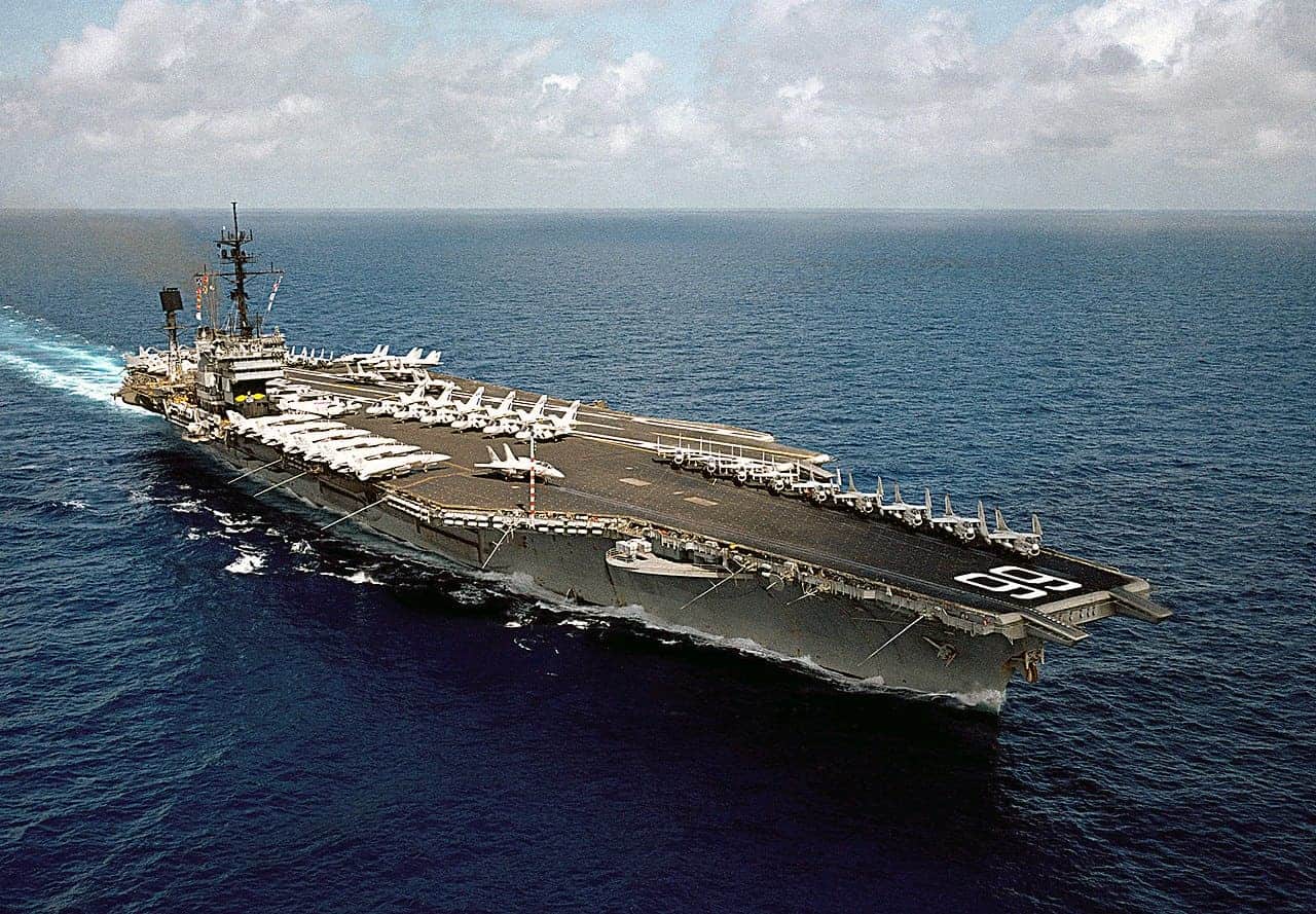 Which US Navy vessel has seen service for over 50 years?