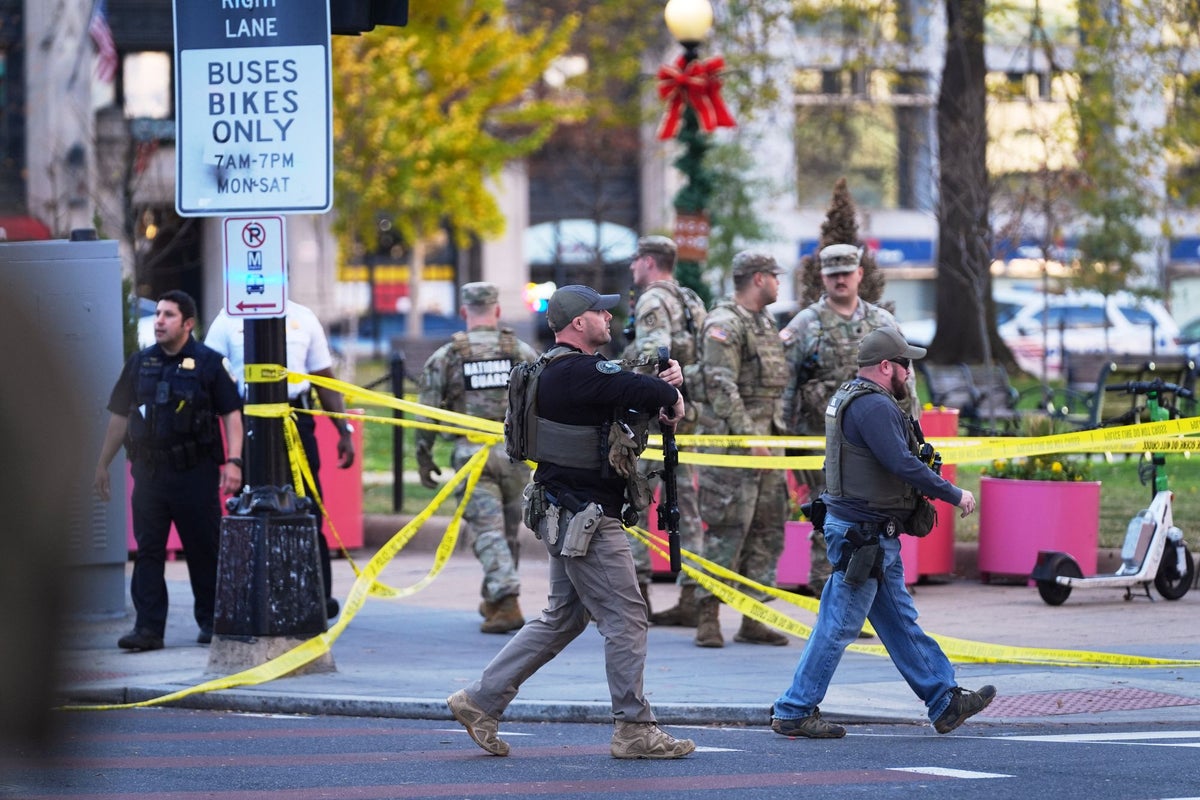 Dramatic moment National Guard trade gunfire with DC shooting suspect