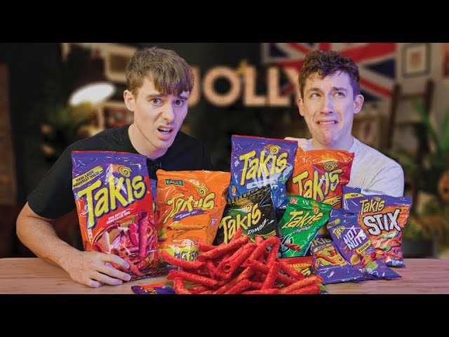 Trying every Takis flavor for the first time! UK vs spicy snack ...