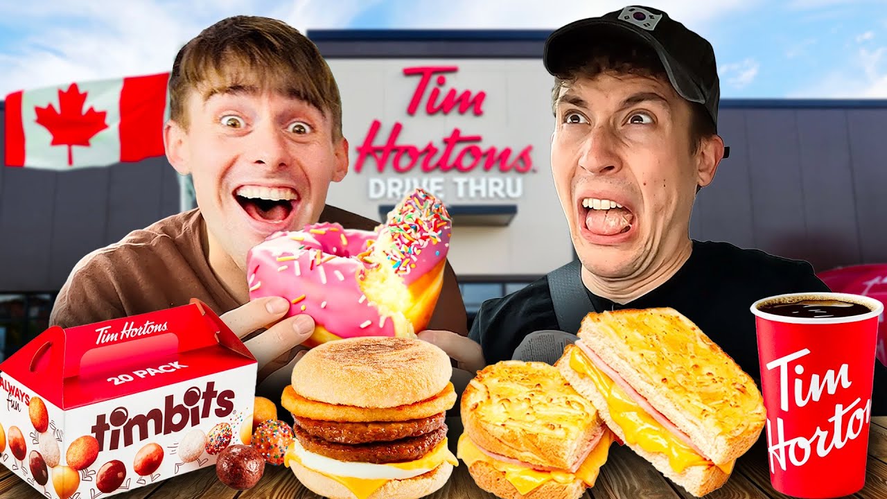 Trying Tim Hortons in London! Honest UK food review & taste test