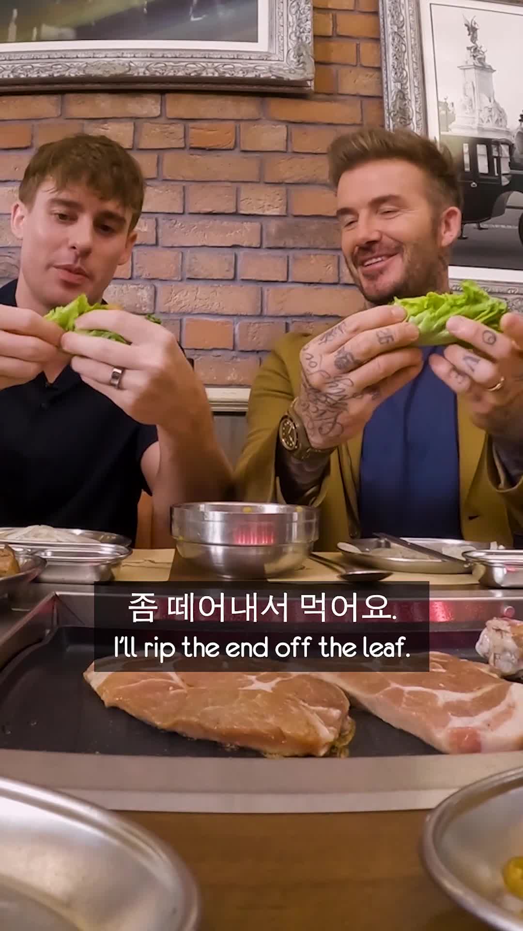 David Beckham tries Korean BBQ ssam challenge – can he handle the one ...