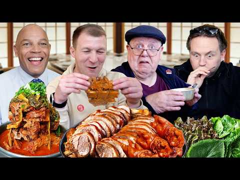 British taxi drivers try Korean food for the first time! Jokbal ...