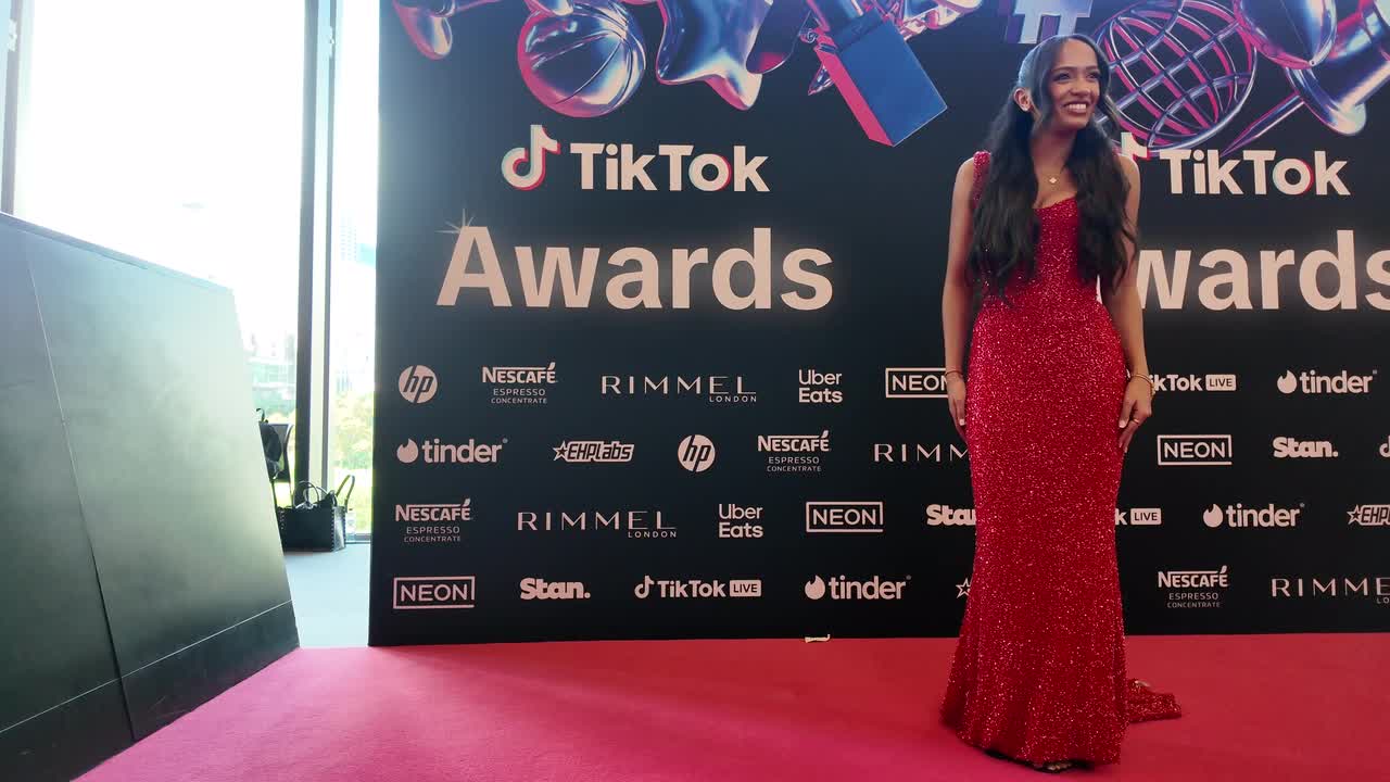Latisha Clark on the red carpet at the 2025 TikTok Awards, Sydney ...