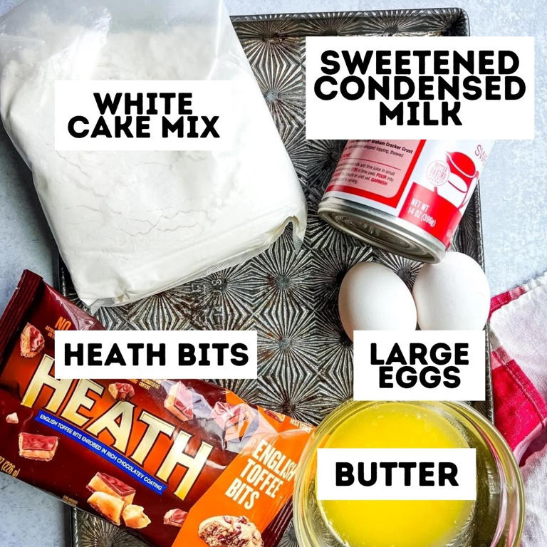 Cake mix toffee bars