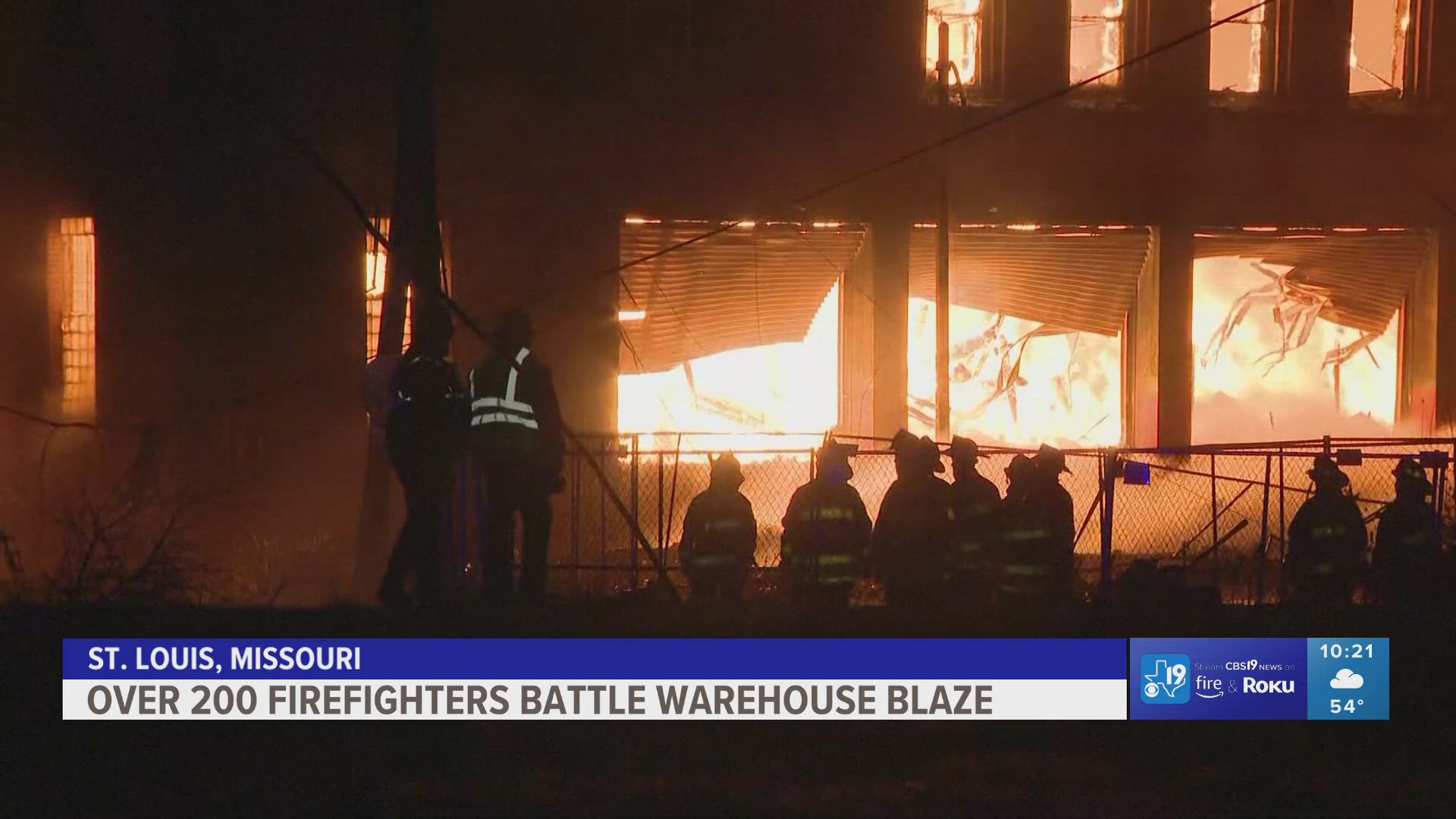 Over 200 firefighters battle warehouse fire in St. Louis