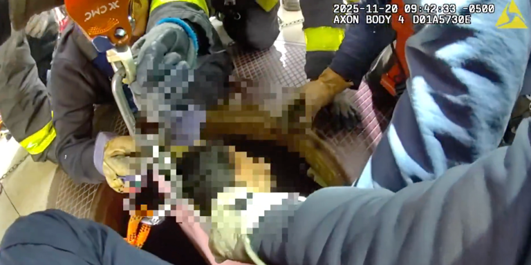Construction worker who fell 30ft down manhole in New York City saved