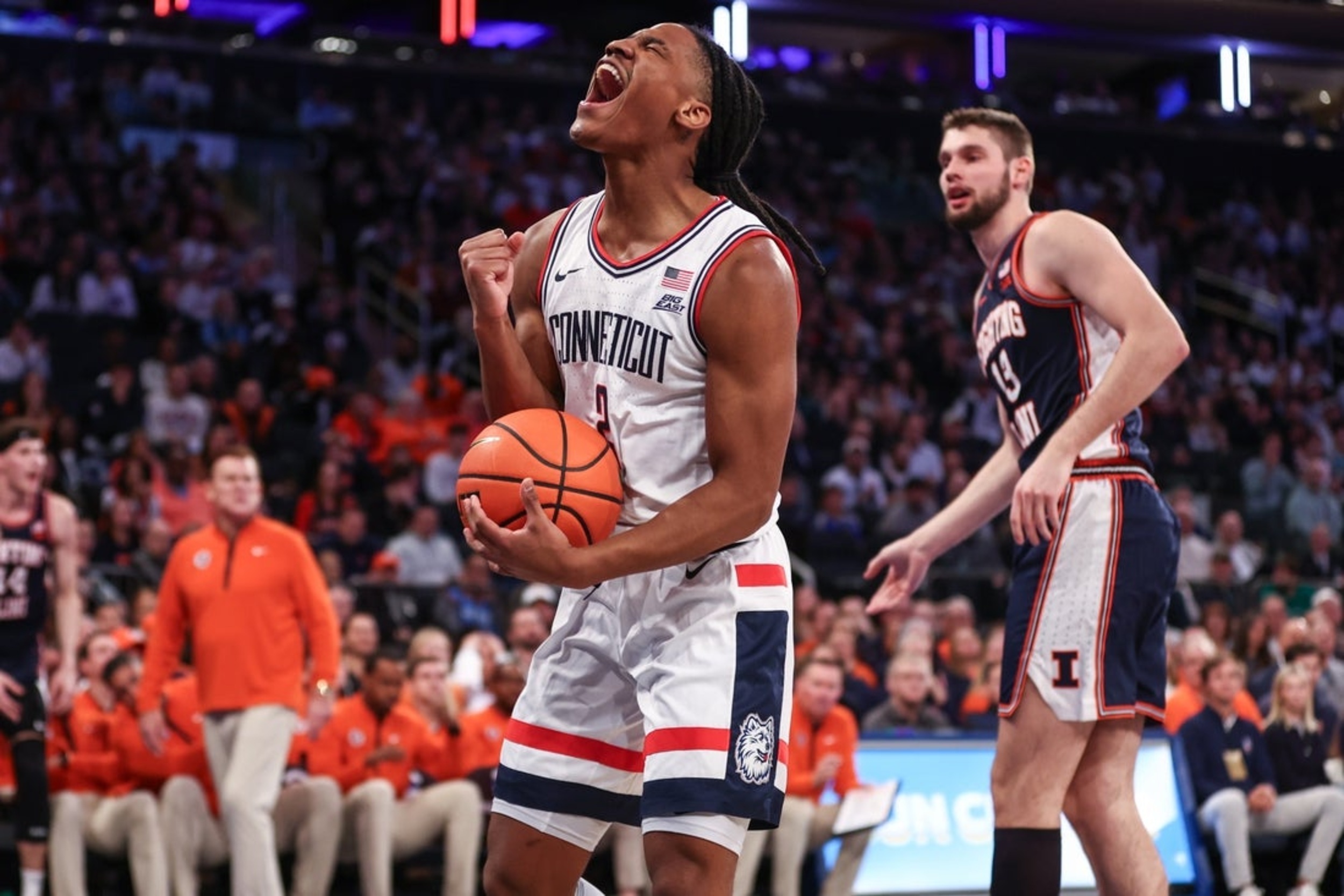 Balanced attack lifts No. 5 UConn over No. 13 Illinois