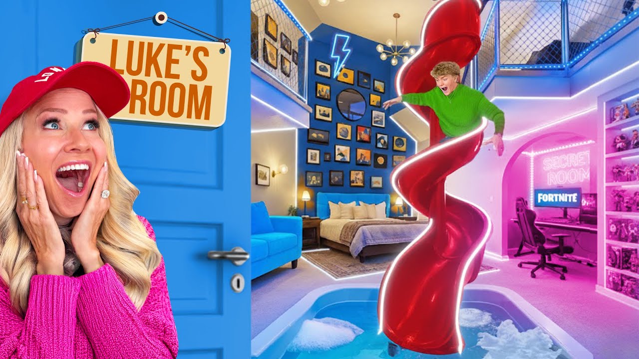 I Actually Built THIS ROOM for My Kids! (Waterslide & Secret Room)