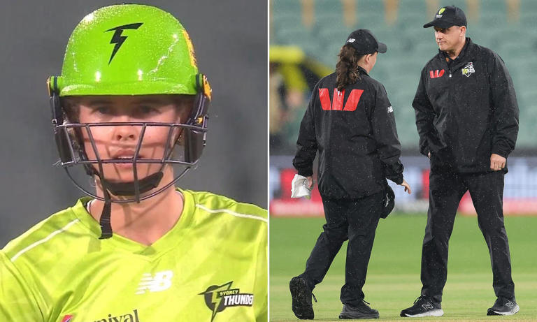 Cricket FARCE as umpires pull players from the field and call off WBBL ...