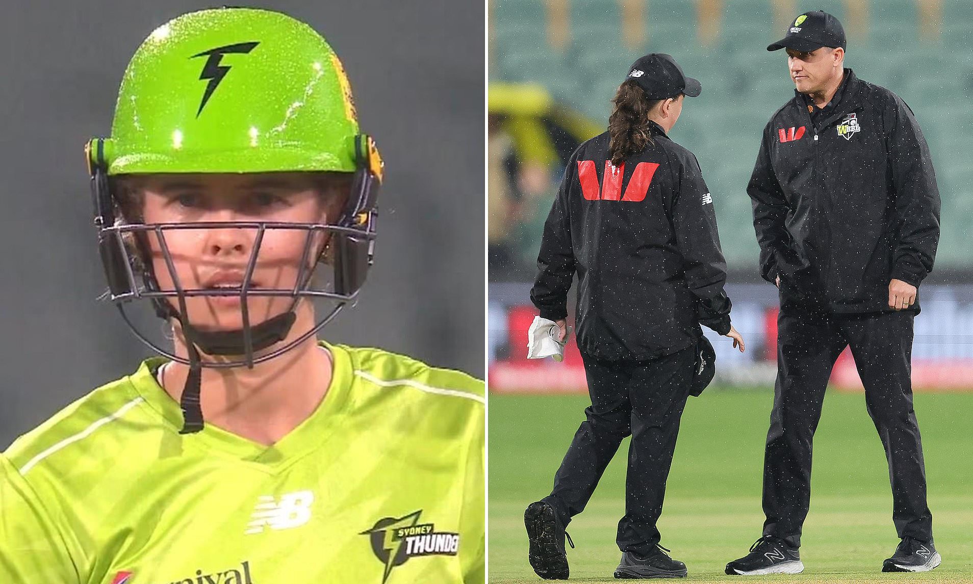 Cricket FARCE as umpires pull players from the field and call off WBBL ...