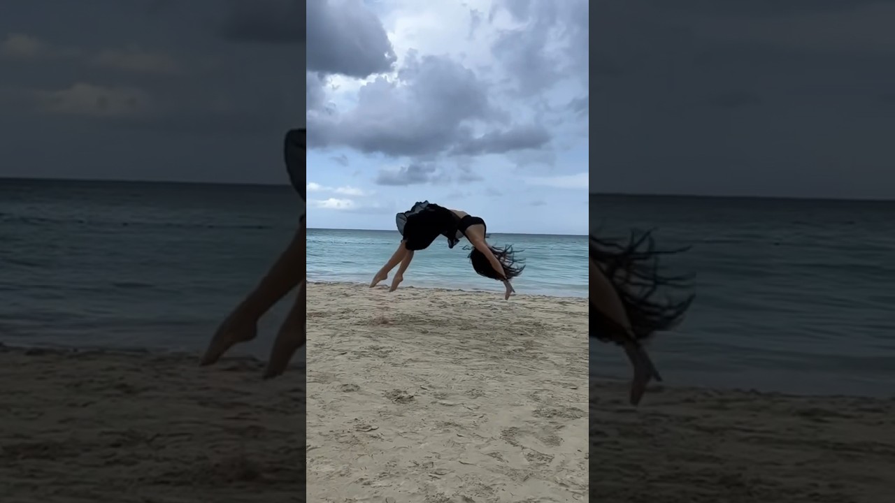 Gravity-defying flips on Jamaican beach