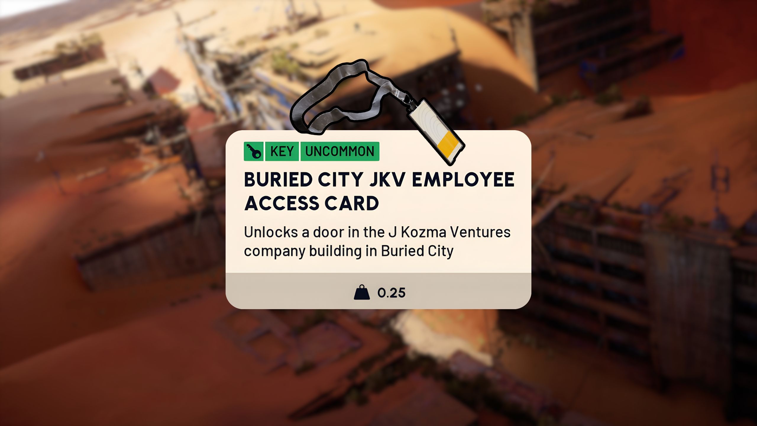 Where to use buried city JKV employee access card in ARC Raiders