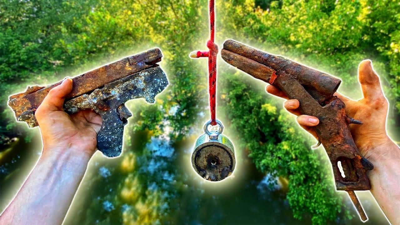 Unbelievable! Tommy gun, pistol & shotgun found magnet fishing! (Police ...