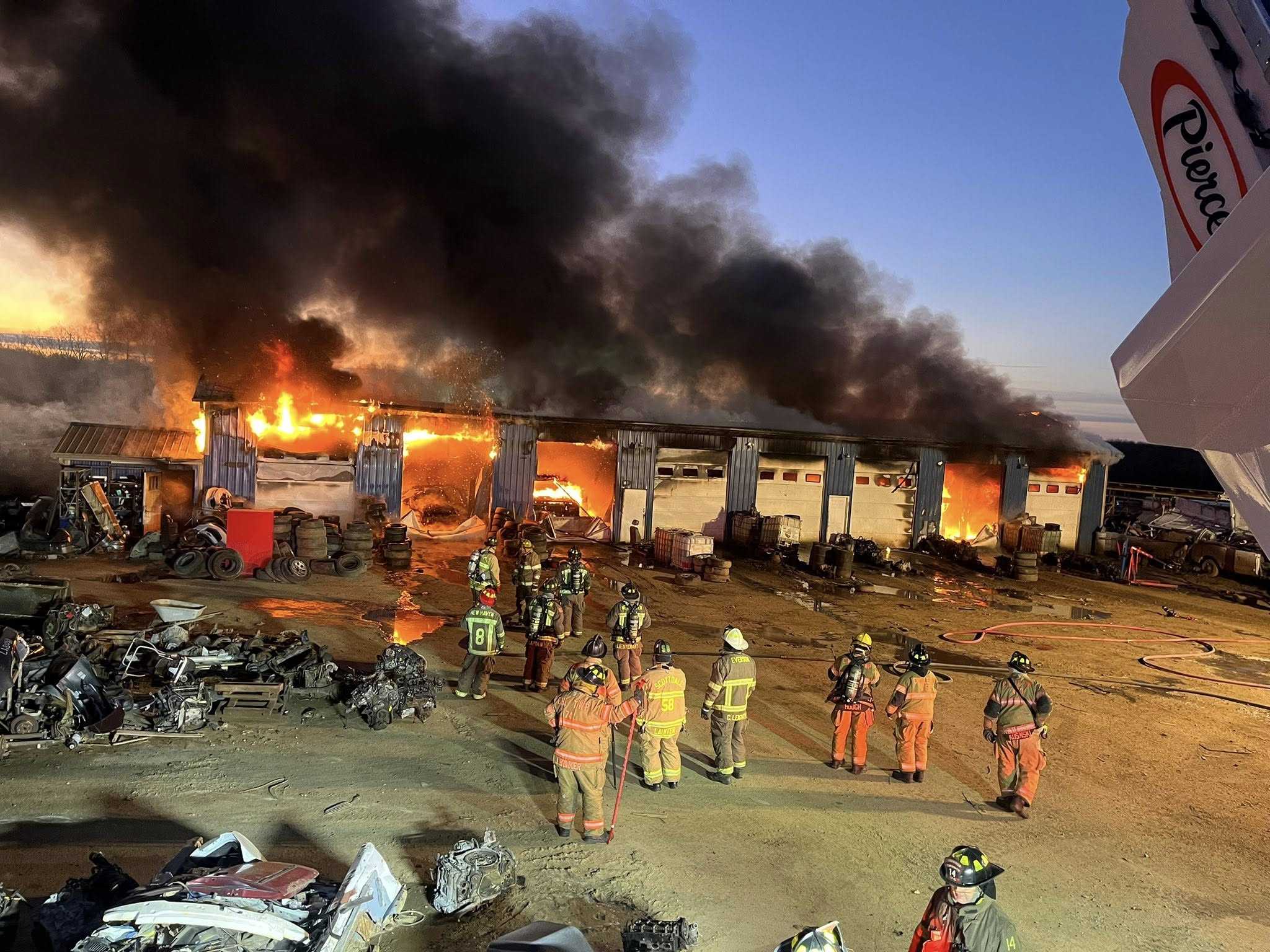 Garage at Fayette County auto salvage damaged by fire; Explosions ...
