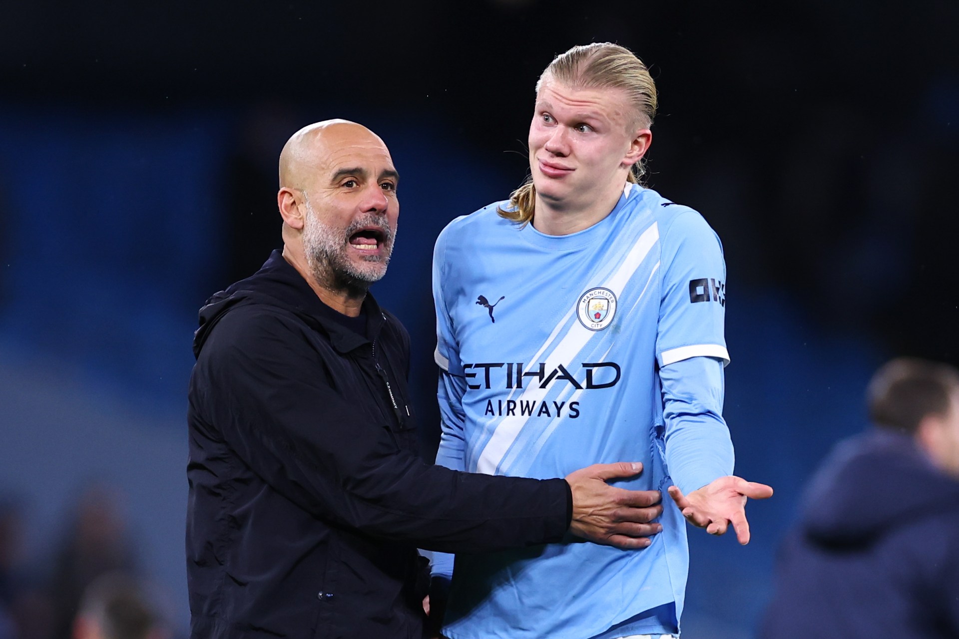 Pep Guardiola explains heated chat with Erling Haaland