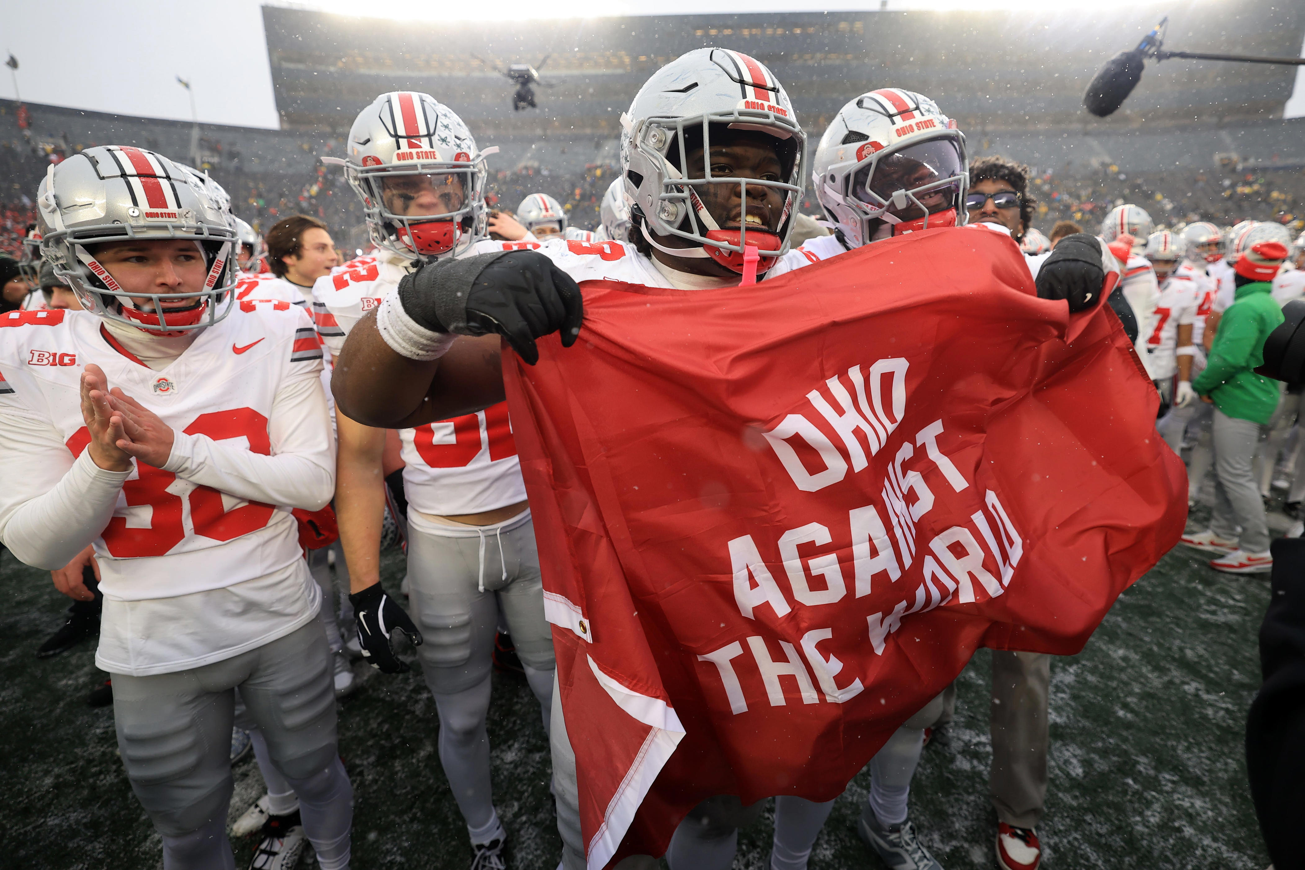 Ohio State players stopped before planting flag after Michigan win