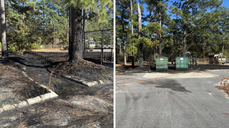 Crews extinguish fire near National Guard Armory in Florence County