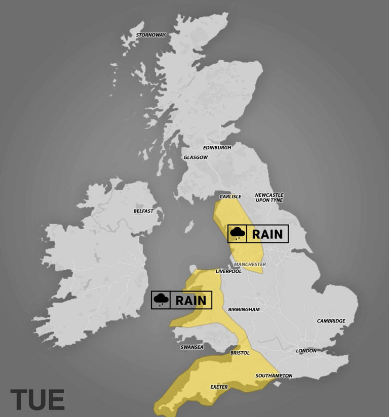Amber weather warning issued for England and Wales