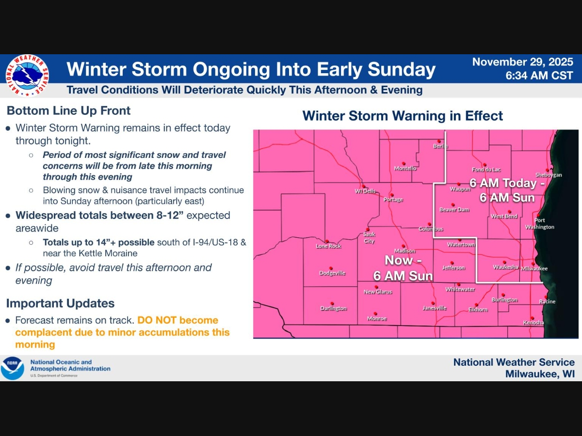 Updated Snowfall Totals: Hours Of Snow Set To Slam Wisconsin Through ...