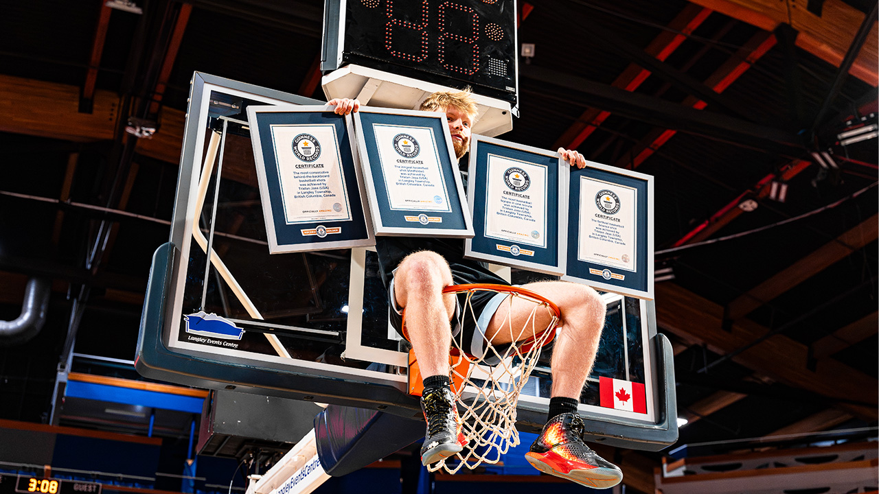 Most basketball layups in one minute 23 by Tristan Jass