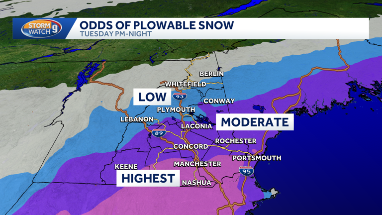 Snow, rain showers during Sunday travel, statewide snow Tuesday