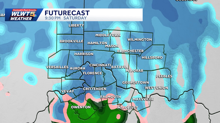 Hour-by-hour forecast: When and where snow will move into Cincinnati