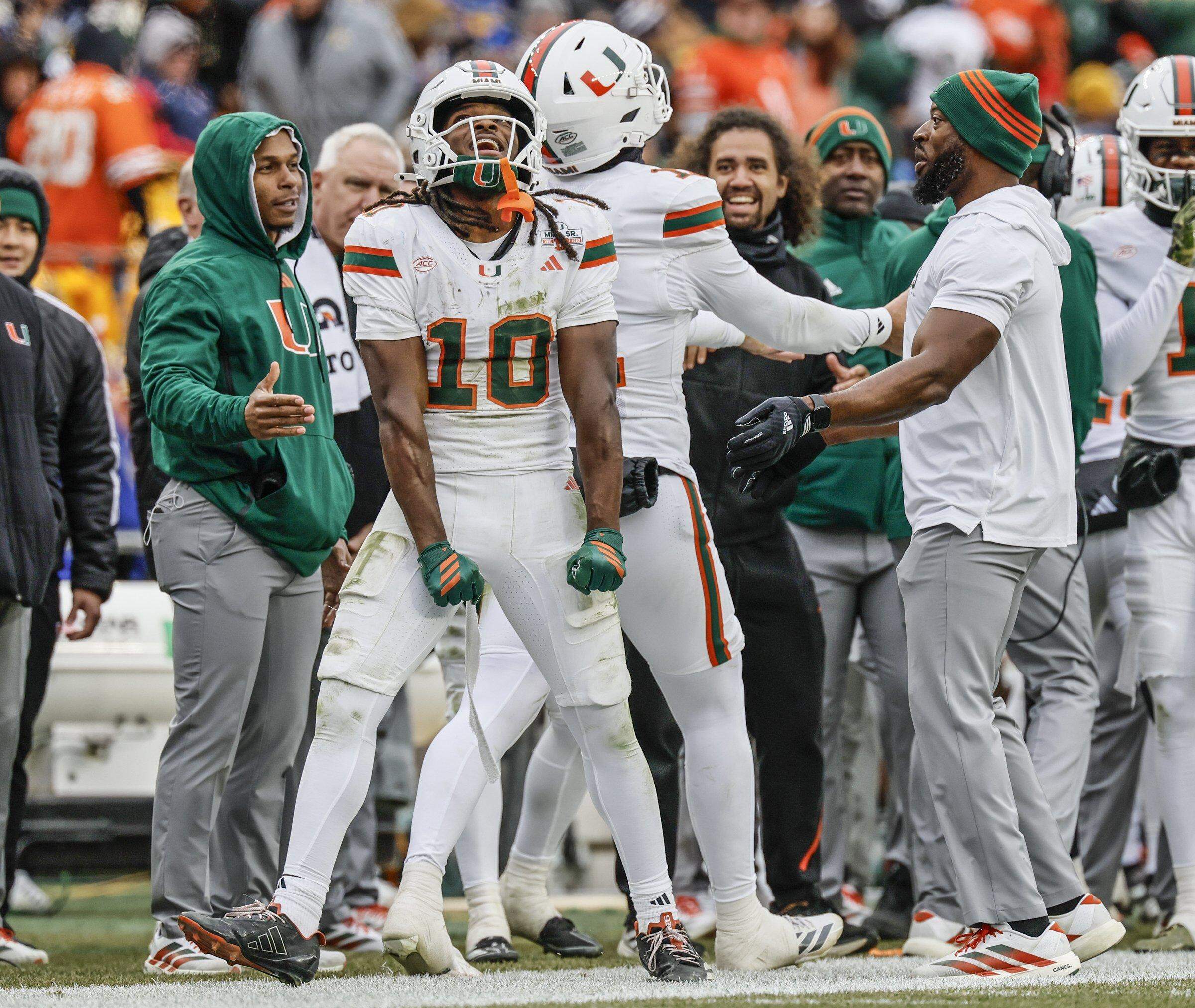 Malachi Toney sets Hurricanes record for receiving yards by a freshman