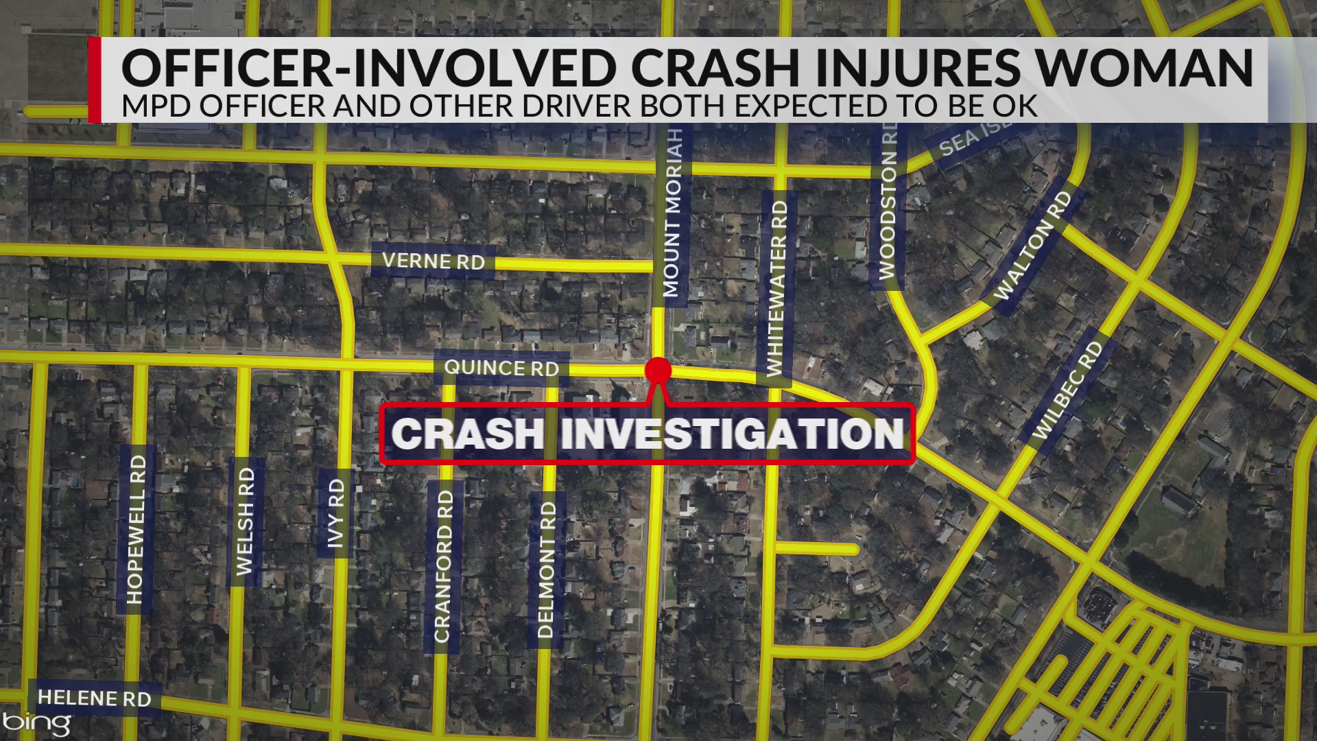 Officer-involved East Memphis crash sends woman to hospital