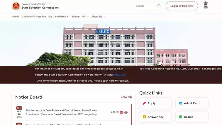 SSC CPO city intimation slip 2025 released at ssc.gov.in: Check CBE ...