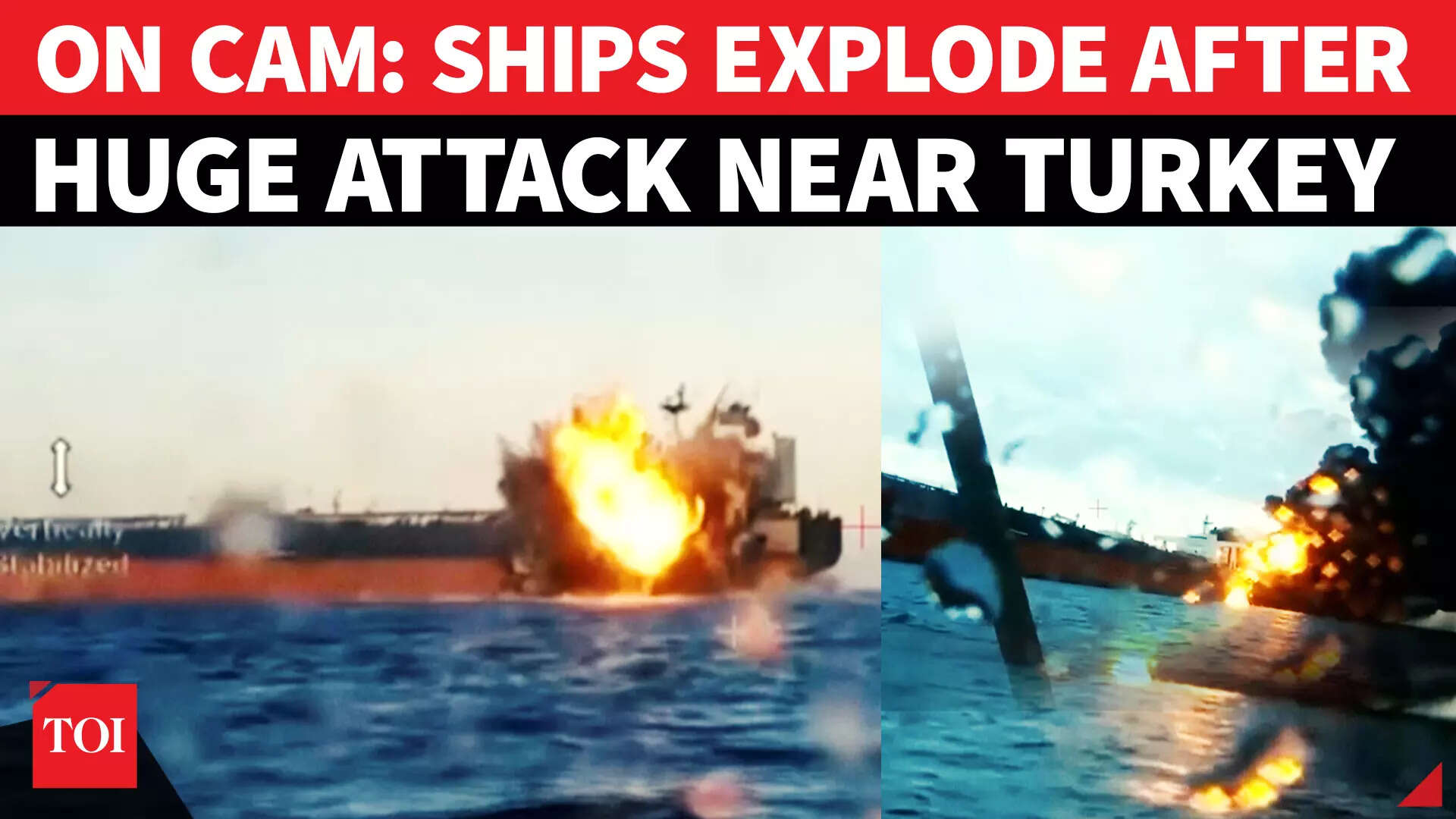 BLACK SEA VIDEO: Huge Fireball As Ships Explode After Drones Slam Into ...