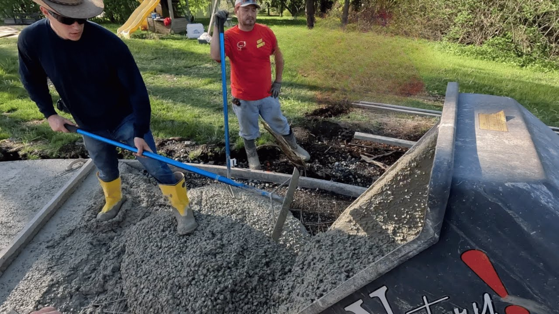 Pouring Concrete for a New Fire Pit